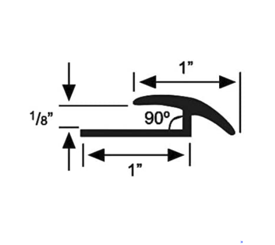 Roppe #159 1/8" x 12' x 1" Vinyl Tile Carpet Joiner Profile - ShagTools