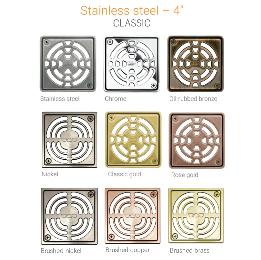 Schluter-KERDI-DRAIN Classic 4" Shower Grates - ShagTools